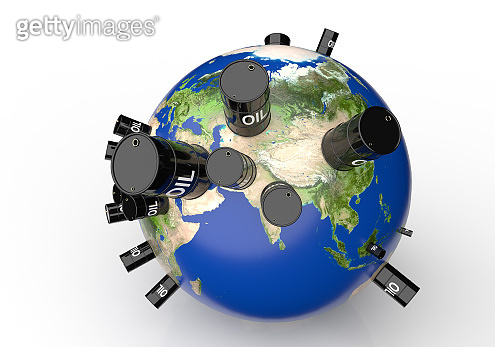 Distribution of oil deposits represented on the planet earth and ...