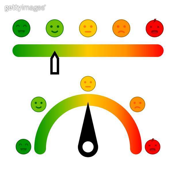 Color scale with arrow. Set scale. Different emotions art design from ...