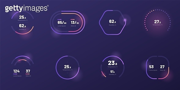 Set With Collection Of Indicator Template Dashboard Ui And Ux Kit 이미지