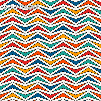 Bright colors seamless pattern with repeated stylized triangles mosaic ...