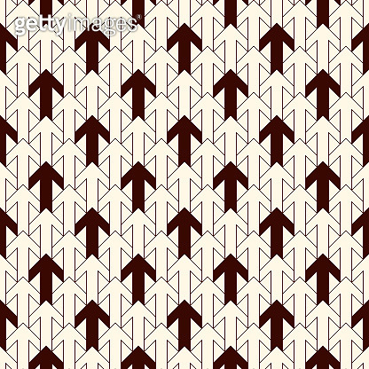 Simple modern print with interlocking arrows. Contemporary abstract background with repeated ...