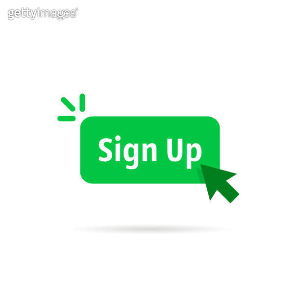 green sign up button isolated on white 이미지 (1250224869) - 게티이미지뱅크
