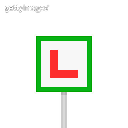 learner driver plate sign on pillar (1250224859) - 게티이미지뱅크
