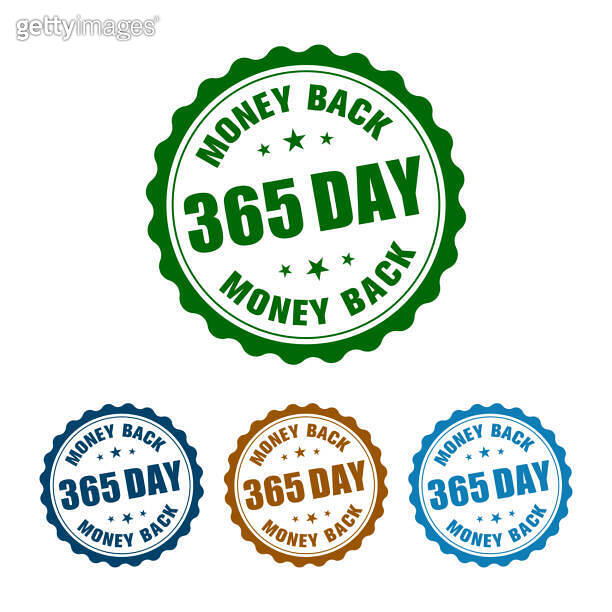 365 Day Money Back icon, stamp, banner isolated on white background ...