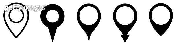 Map marker pointer icon set . Marker map icons symbol. Pointer map. GPS ...
