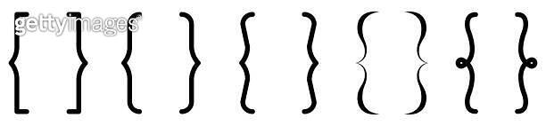 Bracket icon collection. Black bracket set. Set of Text brackets design ...