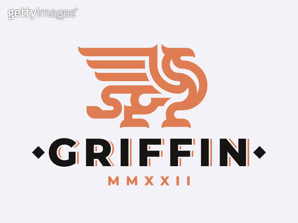 Winged griffin heraldic emblem design editable for your business ...