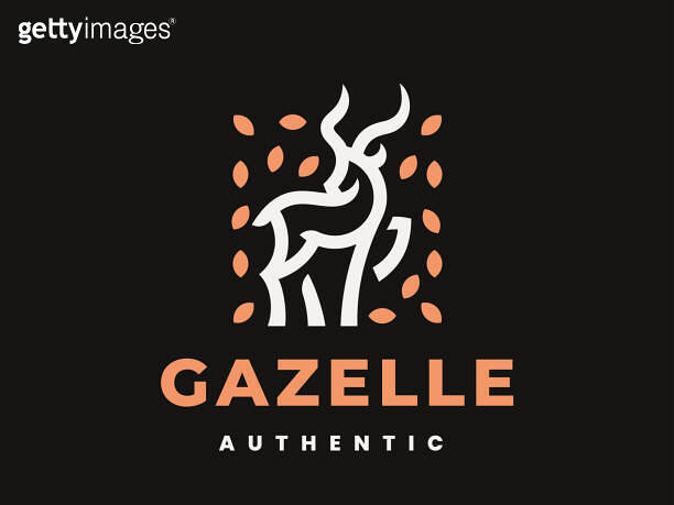 Gazelle modern sign. Deer emblem design editable for your business ...