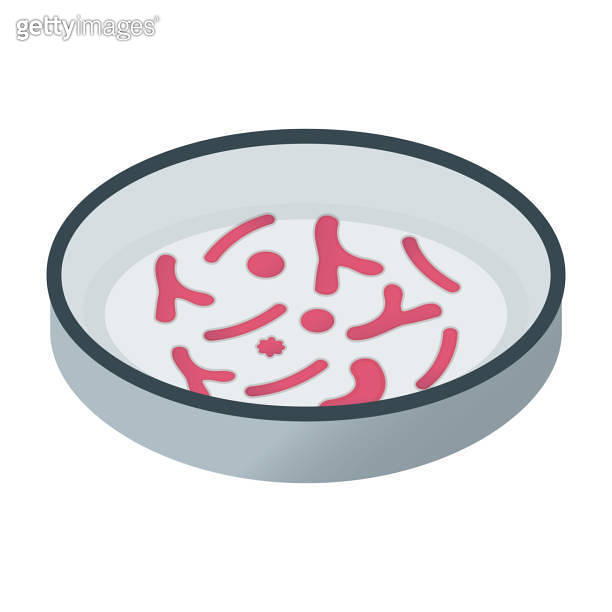 Petri Dish with Bacteria Concept Icon and Label. Health Research Symbol ...