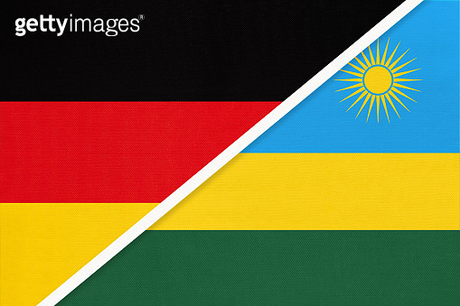 Germany vs Rwanda, symbol of two national flags. Relationship between ...