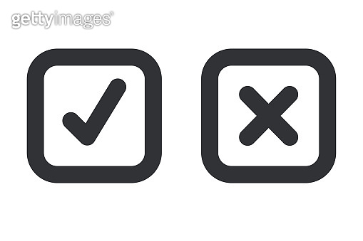 Green check mark and red wrong On the checked box. True or false 이미지 ...