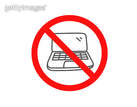 Do not use computers. Vector sign isolated on white 이미지 (1273716590 ...