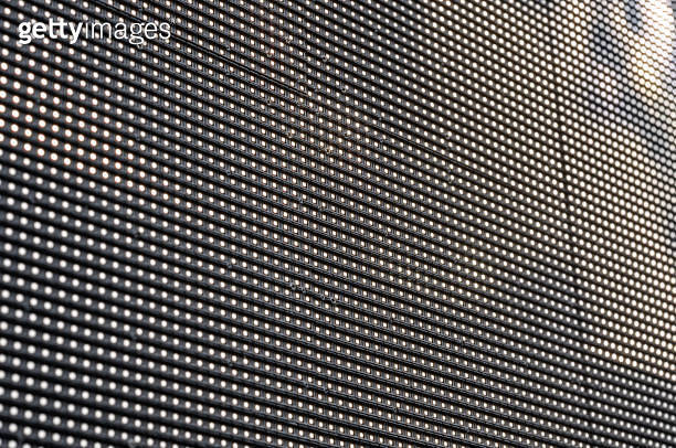 Street LED information screen close-up. LED panel. Lots of leds on ...