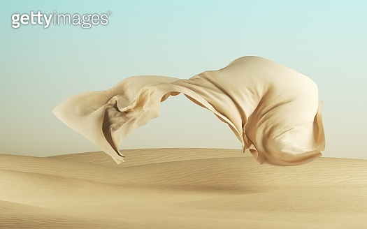 3d render, abstract modern minimal background with sand dunes and ...