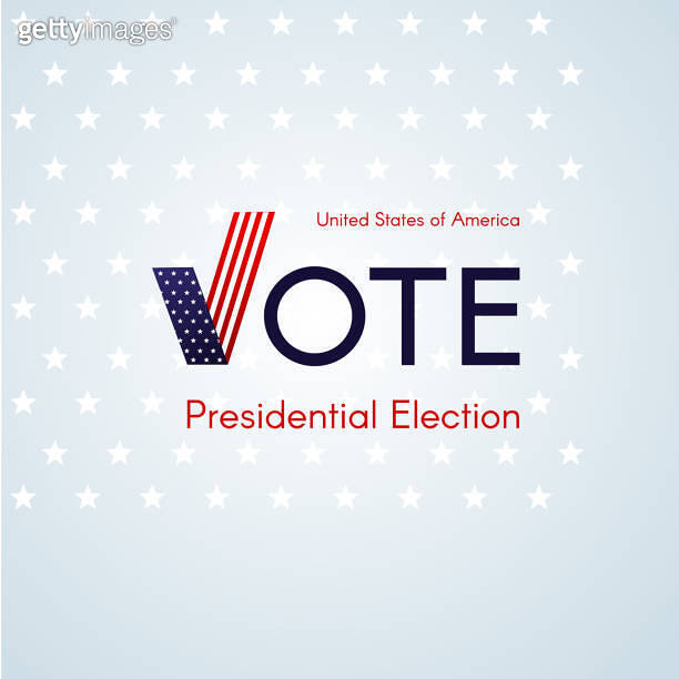 US presidential election Voting 2020 Text Vote with a tick USA flag on ...