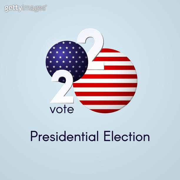 US presidential election Voting Number 2020 USA flag text Vote on a ...