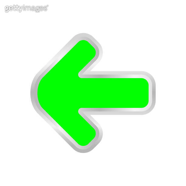 green arrow pointing left isolated on white, clip art green arrow icon ...
