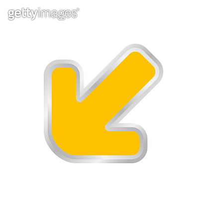 yellow arrow pointing left down, clip art yellow arrow icon pointing ...