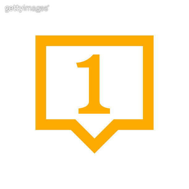 number 1 in speech bubble orange, flat currency symbol one 1 money ...