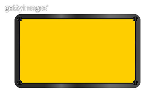 yellow square emblem notice isolated on white background, empty warning ...