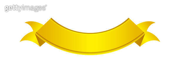 ribbon gold isolated on white, circle ribbon golden luxury for laurel ...