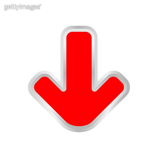 red arrow pointing down isolated on white background, clip art red ...