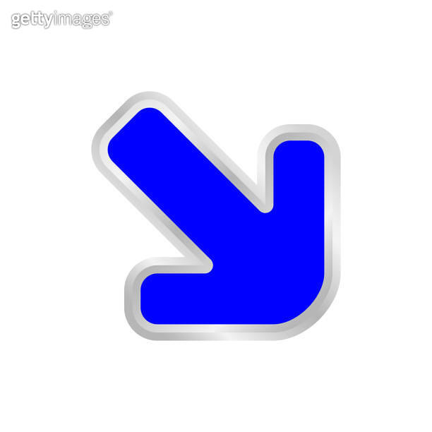 blue arrow pointing right down, clip art blue arrow icon pointing for right down, 3d arrow ...