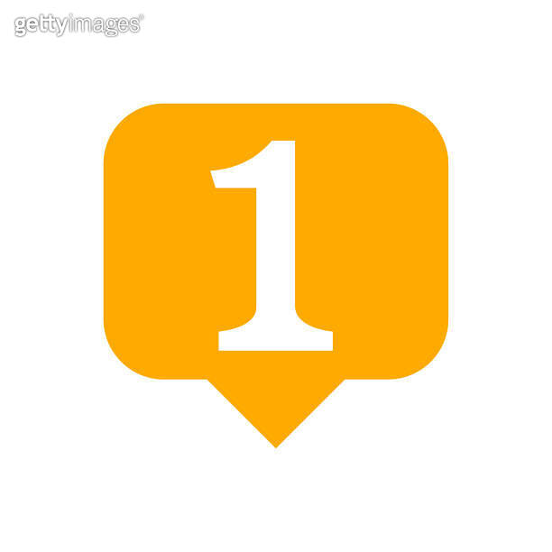 number 1 in speech bubble orange, flat currency symbol one 1 money ...