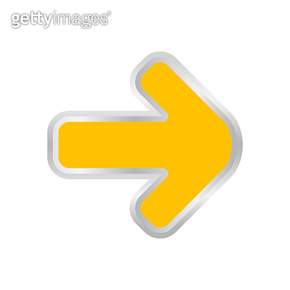yellow arrow pointing right isolated on white, clip art yellow arrow ...