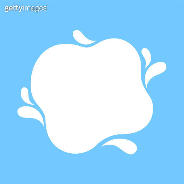 milk blob shape on light blue soft for banner copy space, aqua ...
