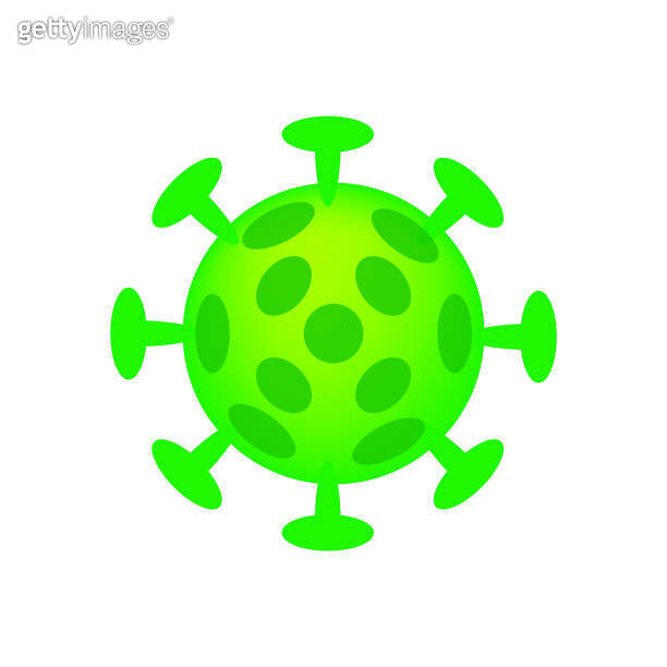 virus illustration green color for icon, virus simple flat symbol, clip ...