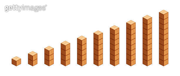 wooden cubes for children learning counting number one to ten, wood ...