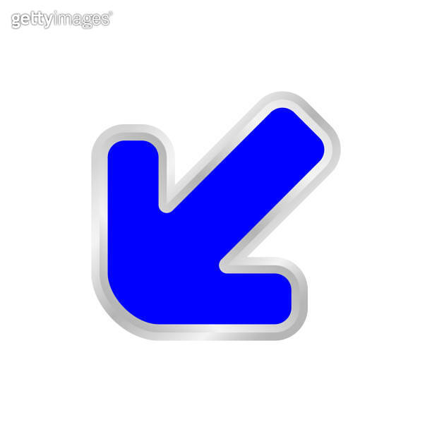 blue arrow pointing left down, clip art blue arrow icon pointing for ...
