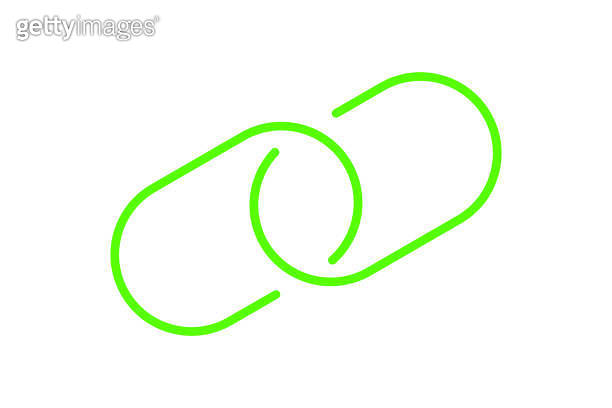 chain link symbol green for icon, simple hyperlink link chain with line ...