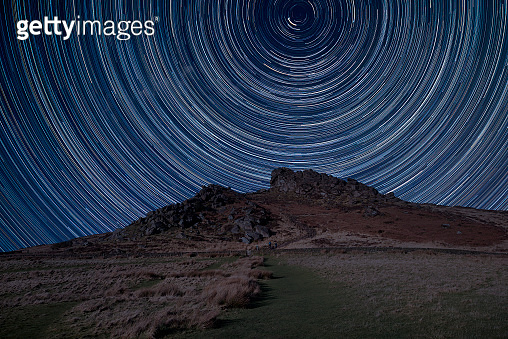 Digital composite image of star trails around Polaris with Epic Peak ...