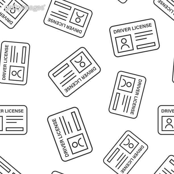 Driver license icon in flat style. Id card vector illustration on white ...