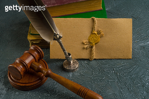 Law concept with stamp in courtroom. law judge contract court legal ...