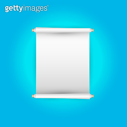 Old paper scroll on wooden sticks. 3D realistic vector illustration 이미지 ...