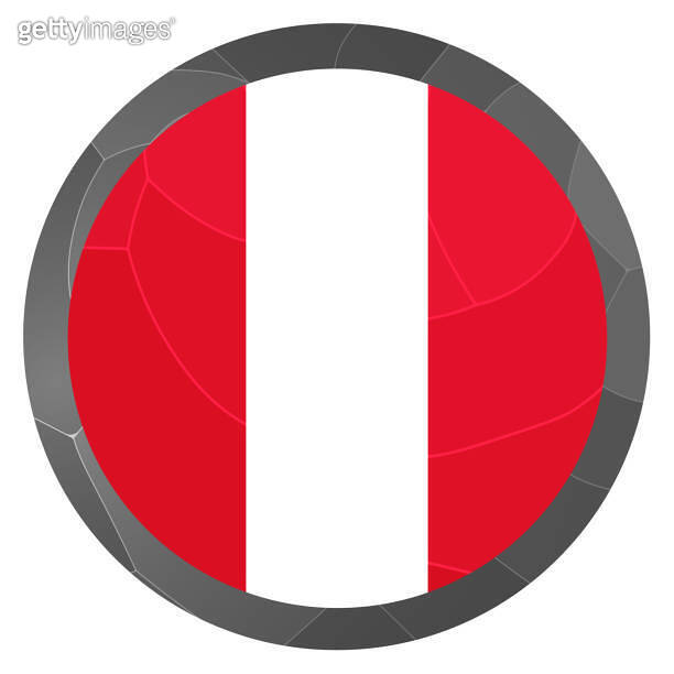 Glass light ball with flag of Peru. Round sphere, template icon ...