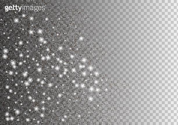 Falling glitter confetti. Vector silver dust isolated on transparent background. 이미지 (1290119251 ...