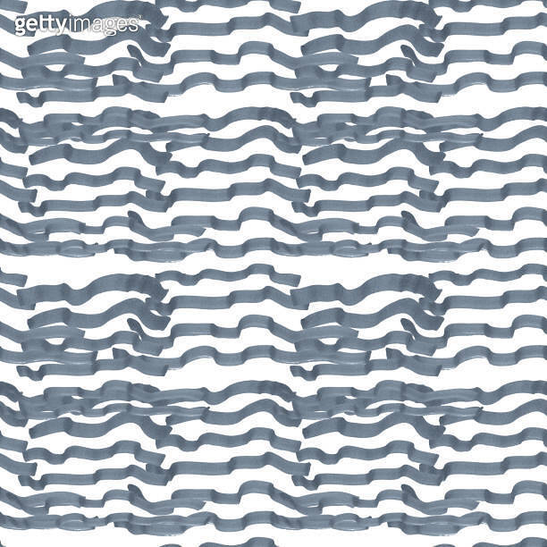 Seamless pattern - hand drawn marker strokes, wavy lines. Monochrome ...