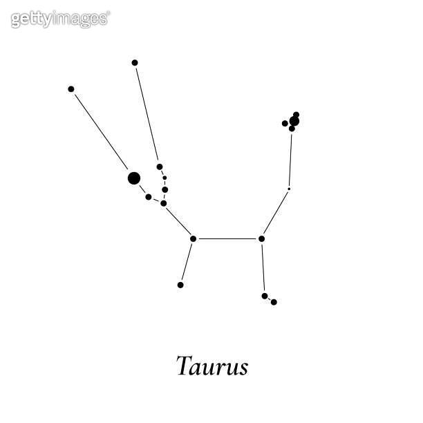 Taurus sign. Stars map of zodiac constellation. Vector illustration ...
