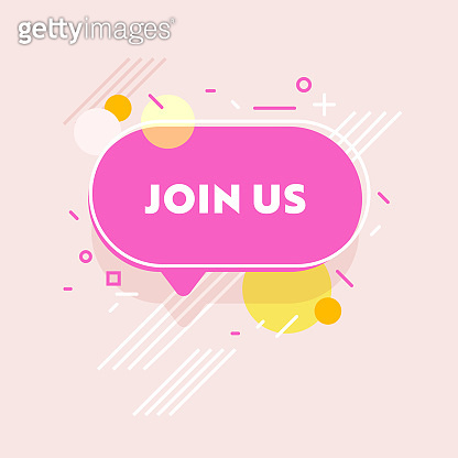Join Us Banner with Abstract Pattern on Pink Background. Welcome to the ...