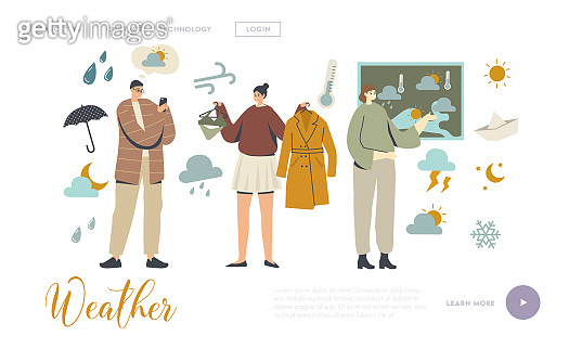 Weather Forecast, Meteorological Report Landing Page Template ...