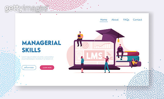 Lms, Learning Management System Landing Page Template. Tiny Characters ...