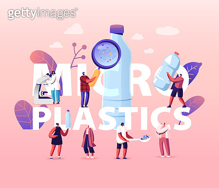 Microplastic in Water and Food Concept. Global Ocean Pollution. Problem ...