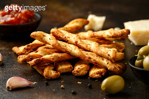 Cheese Twist Sticks with garlic, parmesan and chutney. party food ...