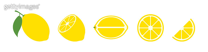 Lemon citrus. Vector isolated illustration. Isolated citrus fruit set ...