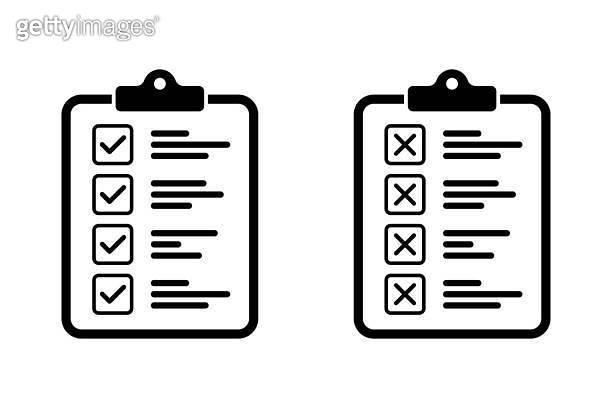 Clipboard vector icons isolated. Task done sign. Check mark icons ...