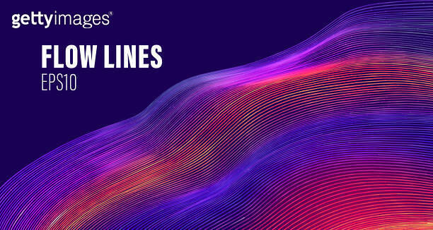 Flow lines liquid vector array. Wave flow lines. Motion line vector ...